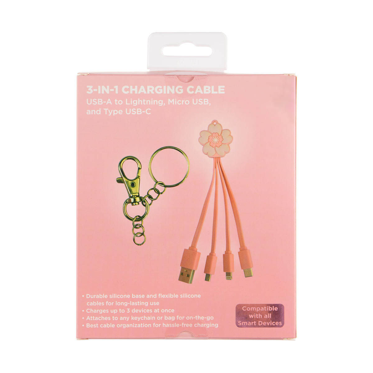 3 in 1 Charging Cable Keychain