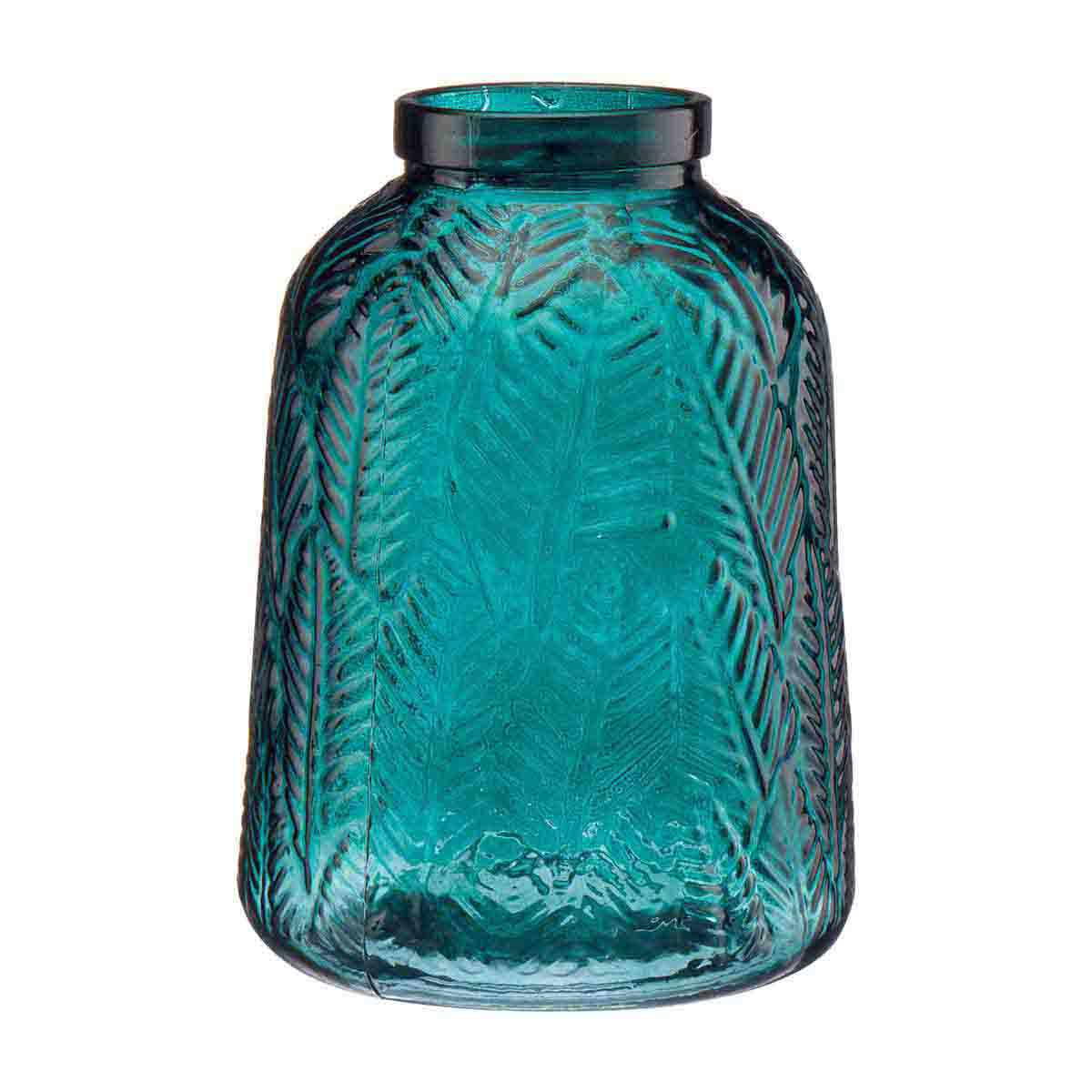 Glass Leaf Embossed Vase
