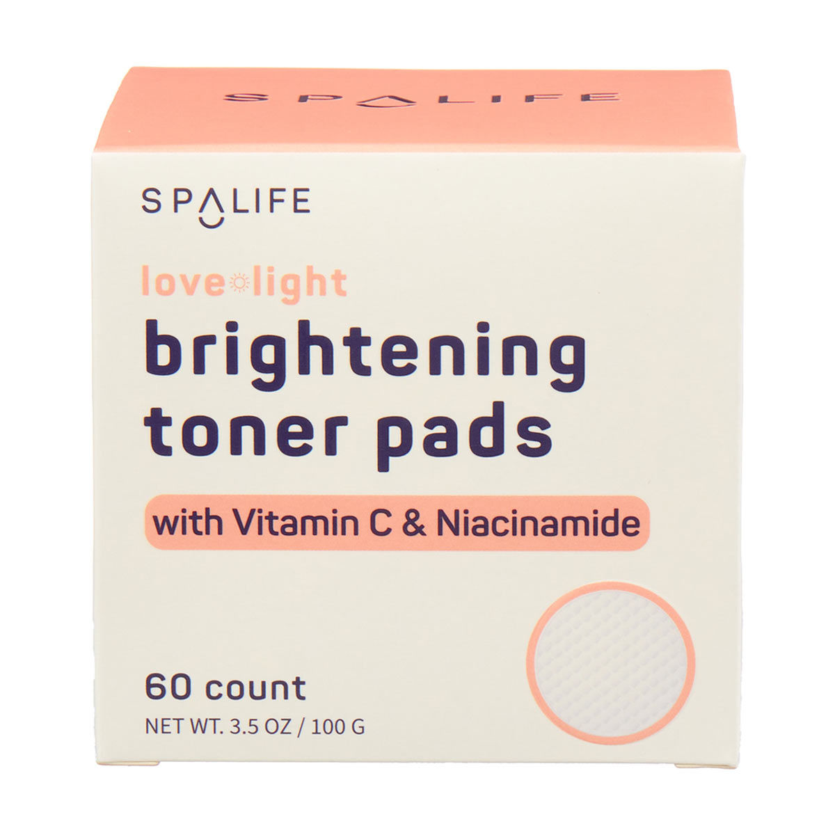 SpaLife Love Light Brightening Toner Pads, 60 Counts