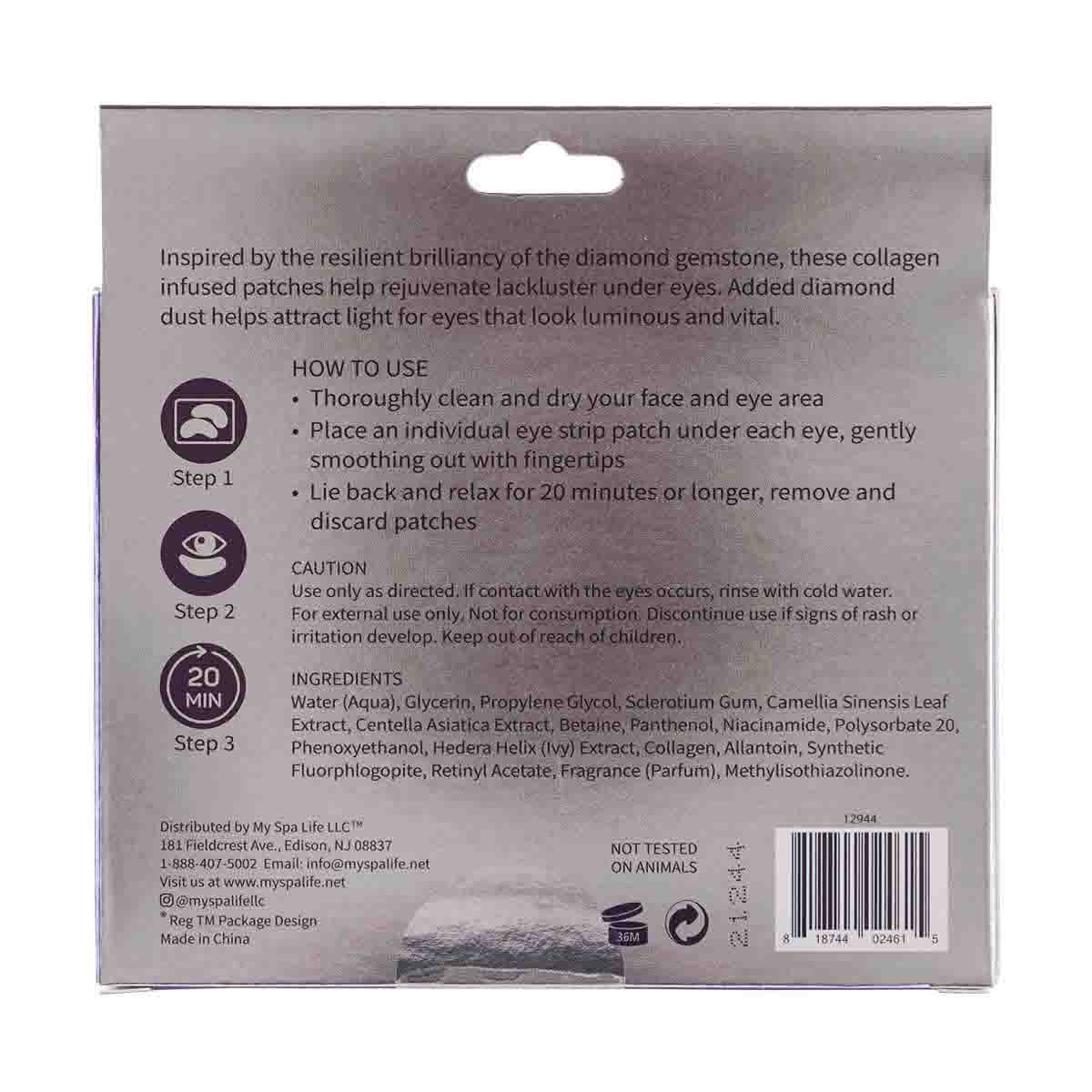 SpaLife Illuminating Diamond Dust Under Eye Patches, 6 pair