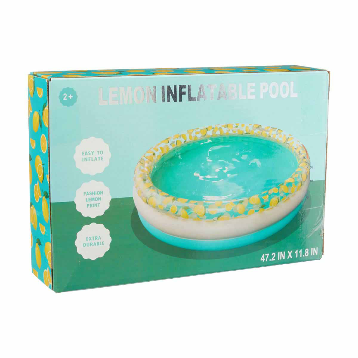 Lemon Print Inflatable Pool, 47 in