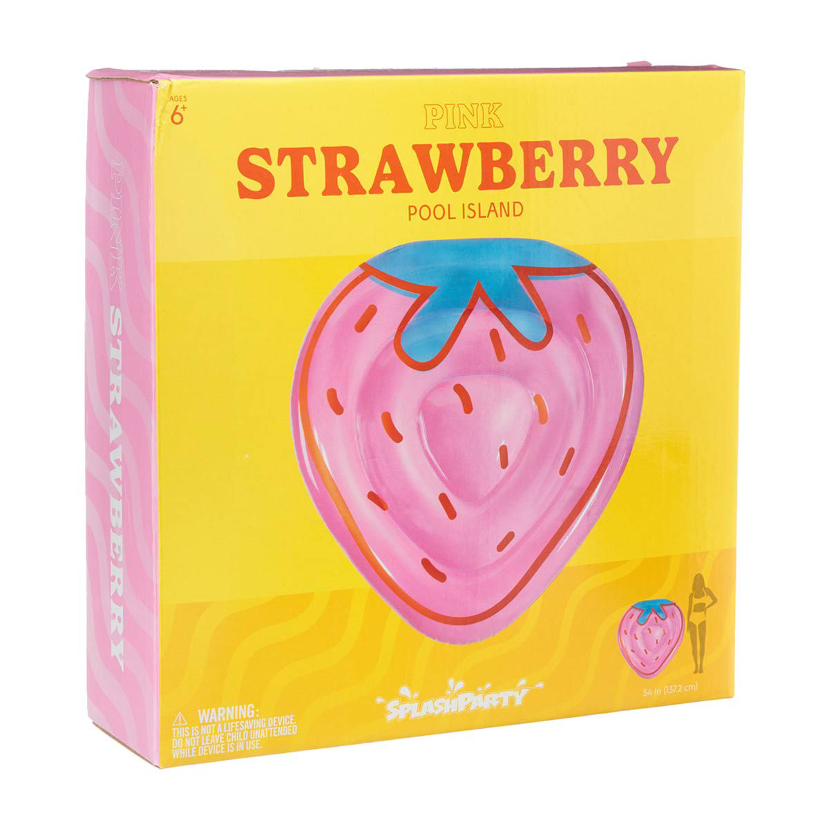 SplashParty Strawberry Pool Island Float, 54 in