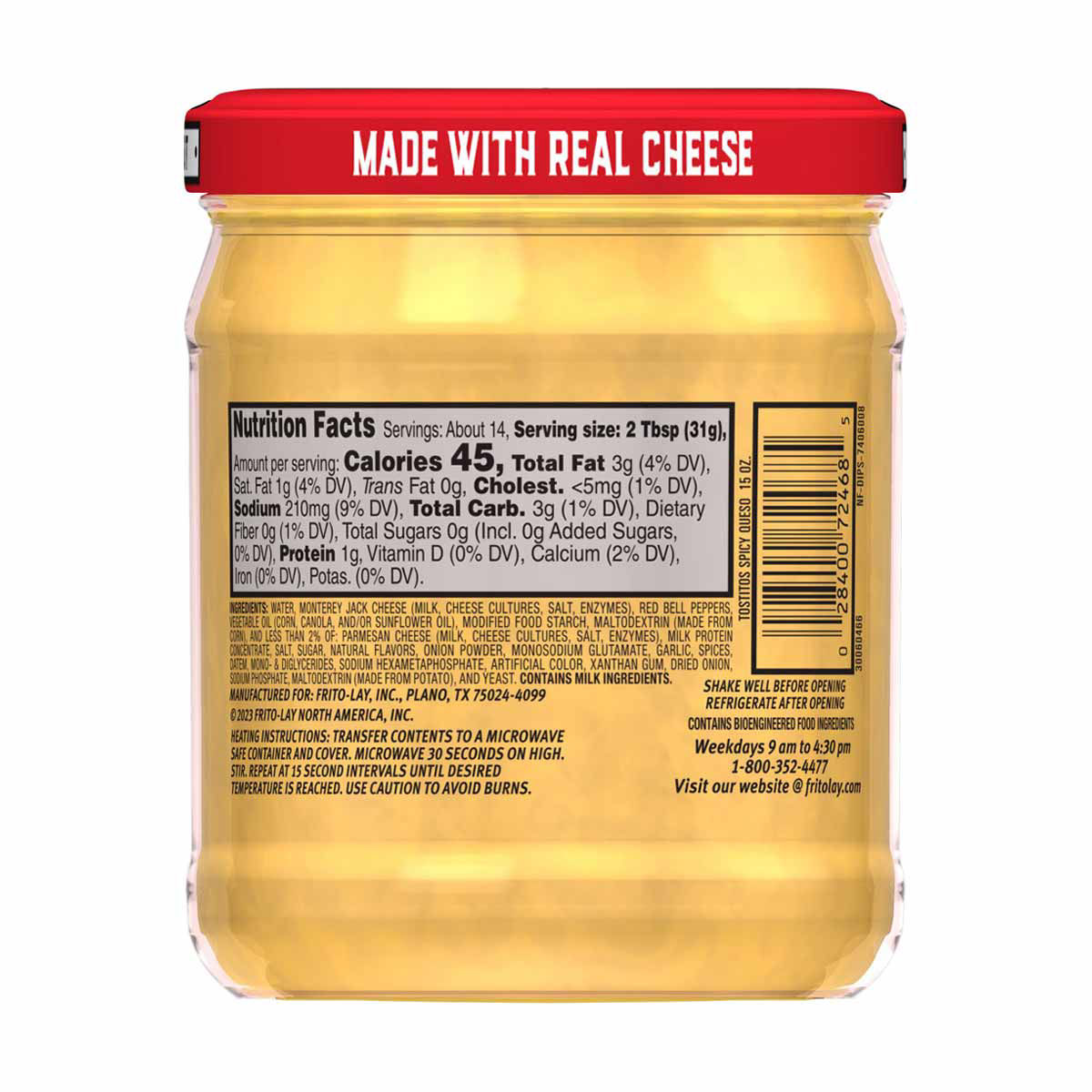 Tostitos Dip Hot Spicy Queso Flavored, 15 oz