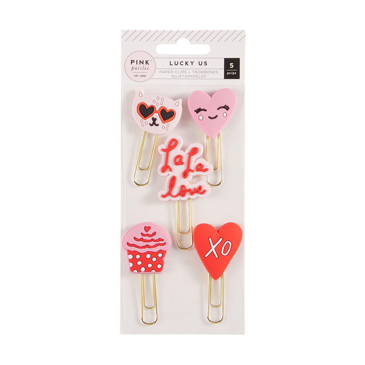 Pink Paislee Paper Clips, 5 Count
