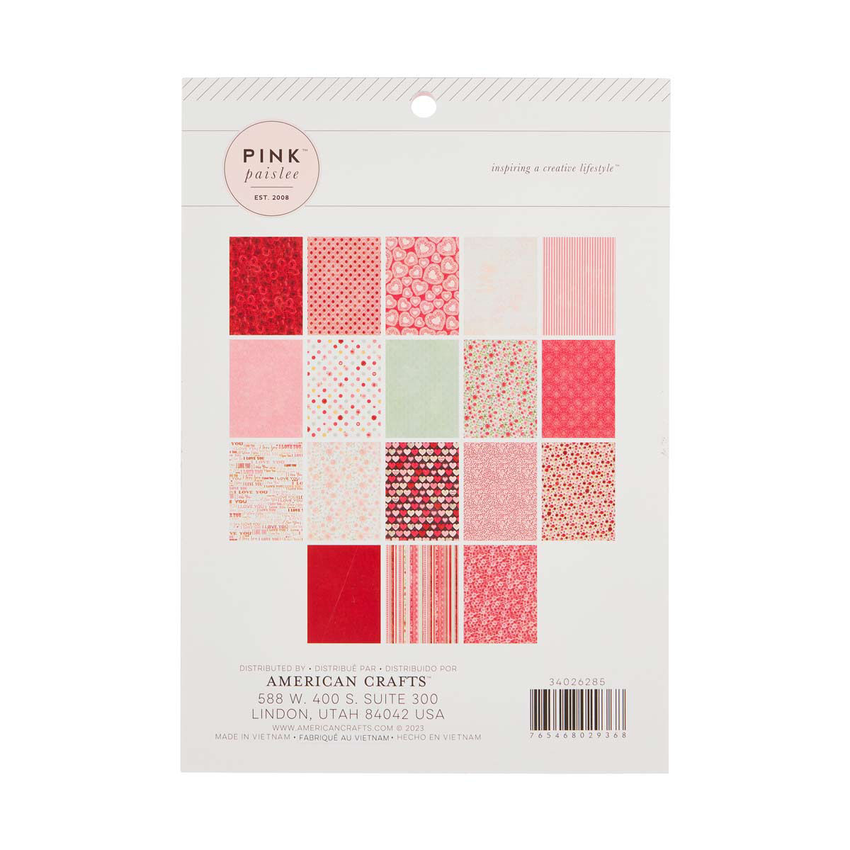Pink Paislee Valentine's Paper Pad