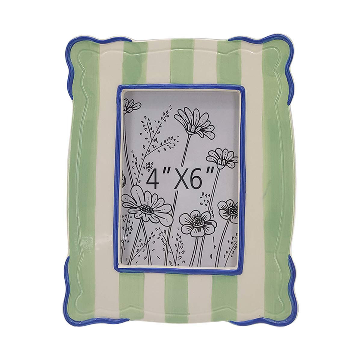 Green Stripe Ceramic Photo Frame