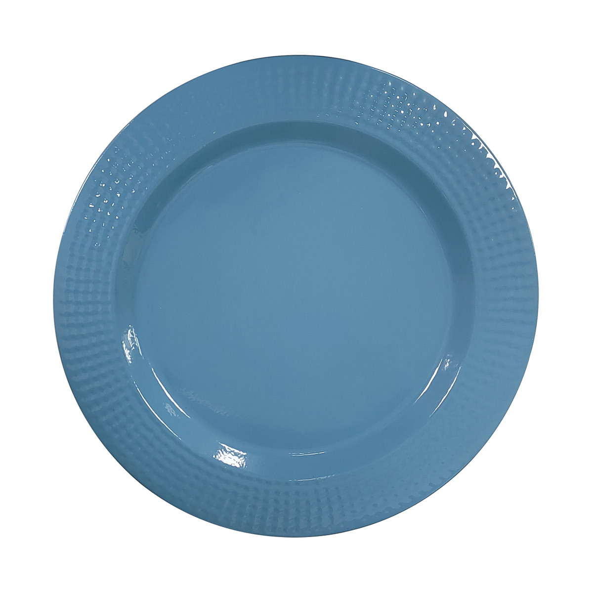Round Metal Charger Plate, Blue