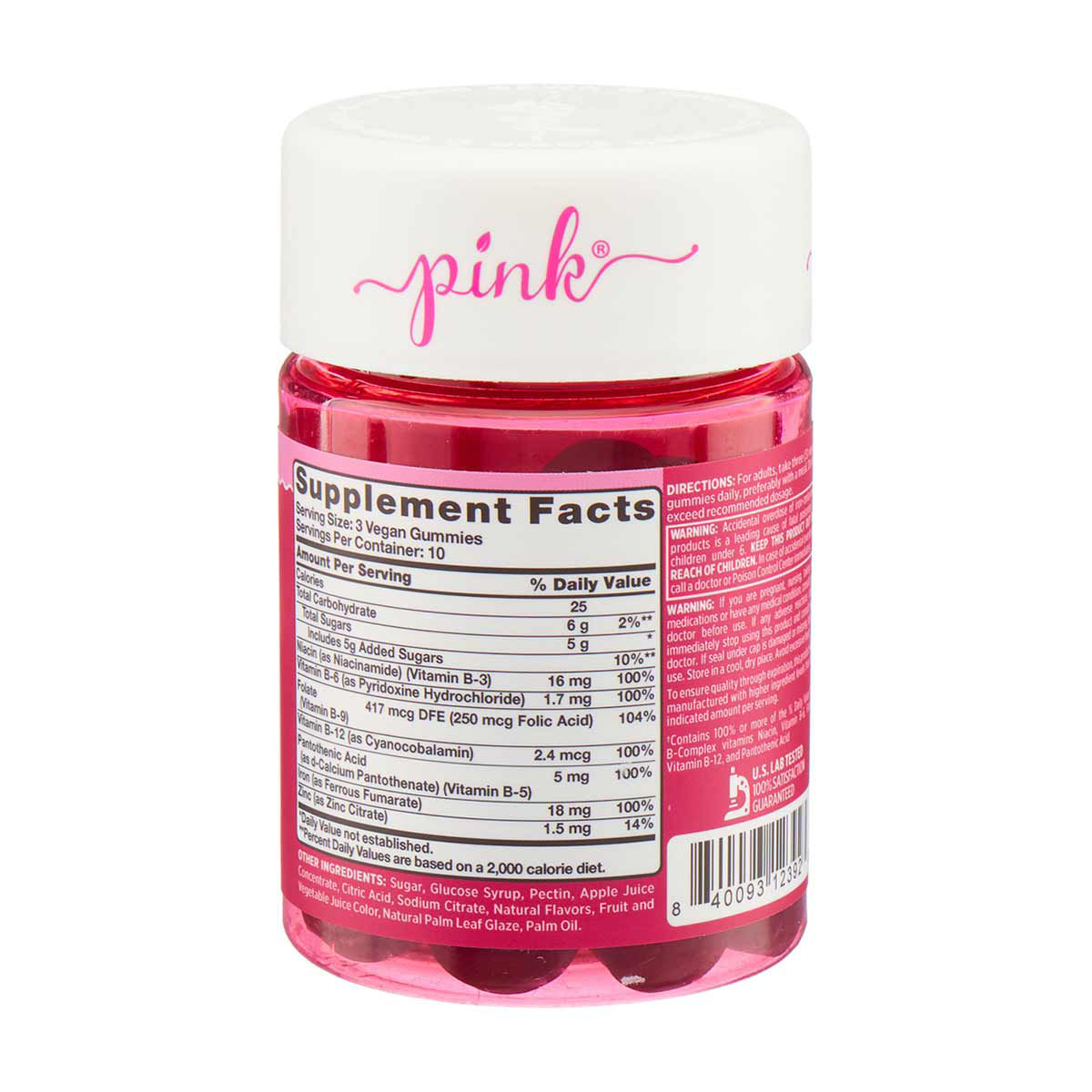 Pink Vitalizing Iron B-Complex Gummies, 30 ct