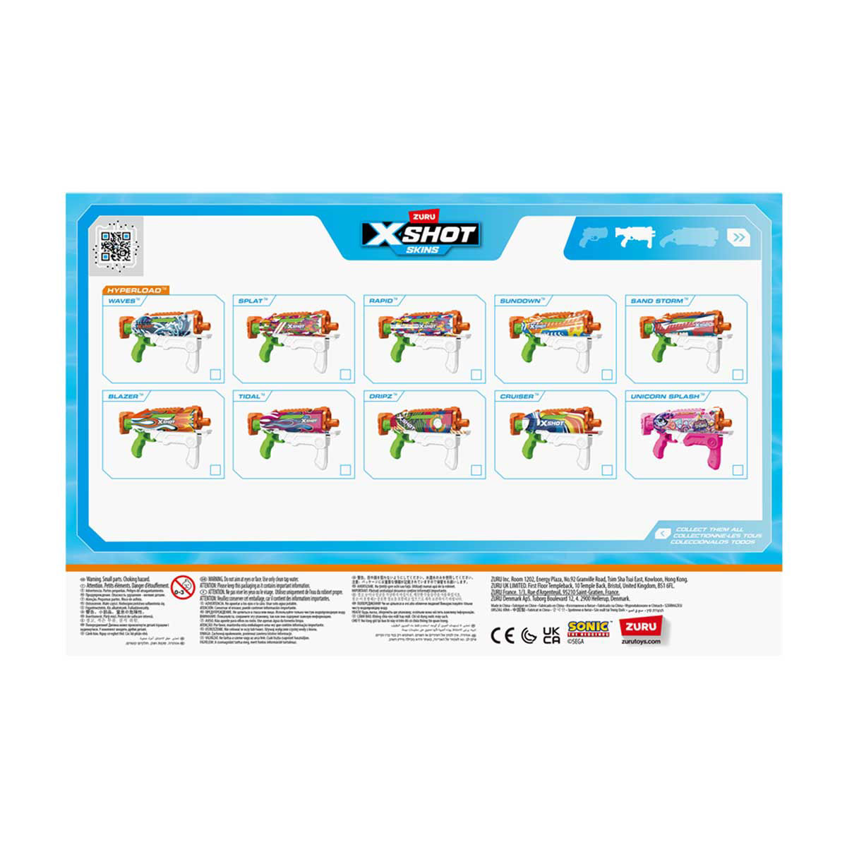 Zuru X-Shot Skins Hyperload Sonic the Hedgehog Water Blaster | Hamilton ...