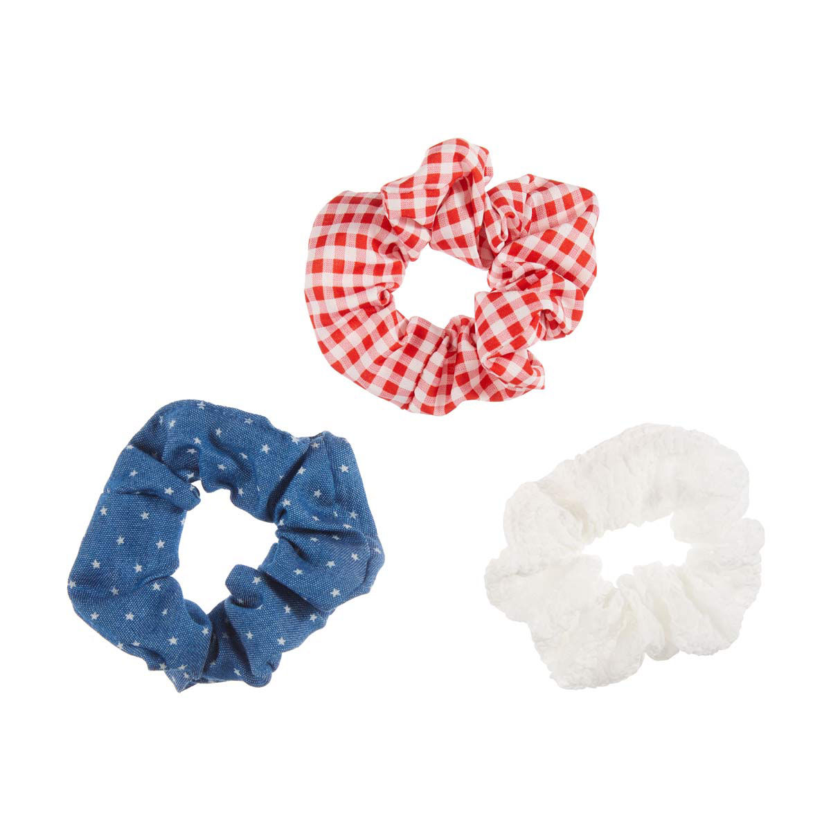 Red, White, & Blue Scrunchies, 3 Pack
