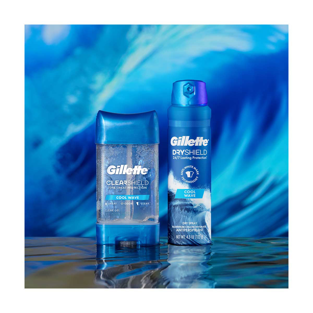 Gillette DryShield Dry Spray Antiperspirant Deodorant, Cool Wave