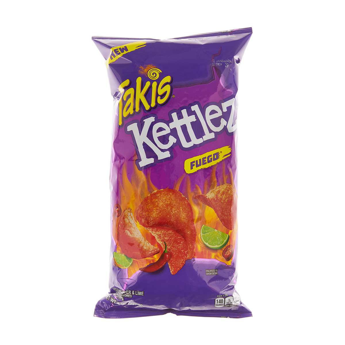 Takis Kettlez Fuego Chips, Hot Chili Pepper & Lime Flavor, 8 oz ...