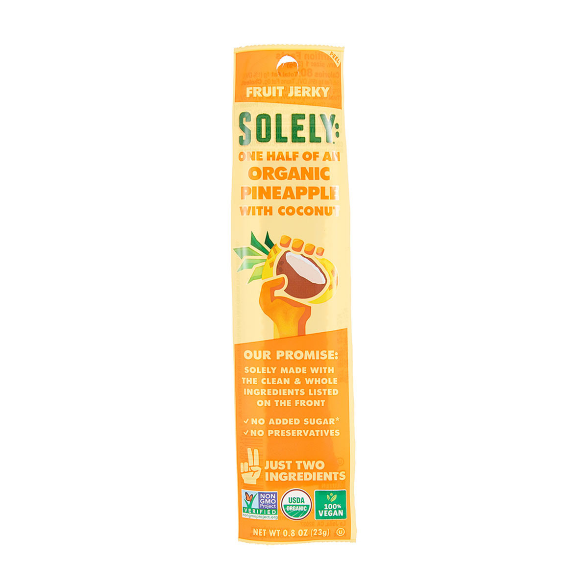 Solely Organic Pineapple with Coconut Fruit Jerky, 0.8 oz