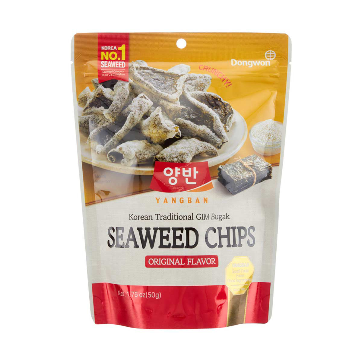 Yangban Korean Traditional GIM Bugak Seaweed Chips, Original, 1.76 oz