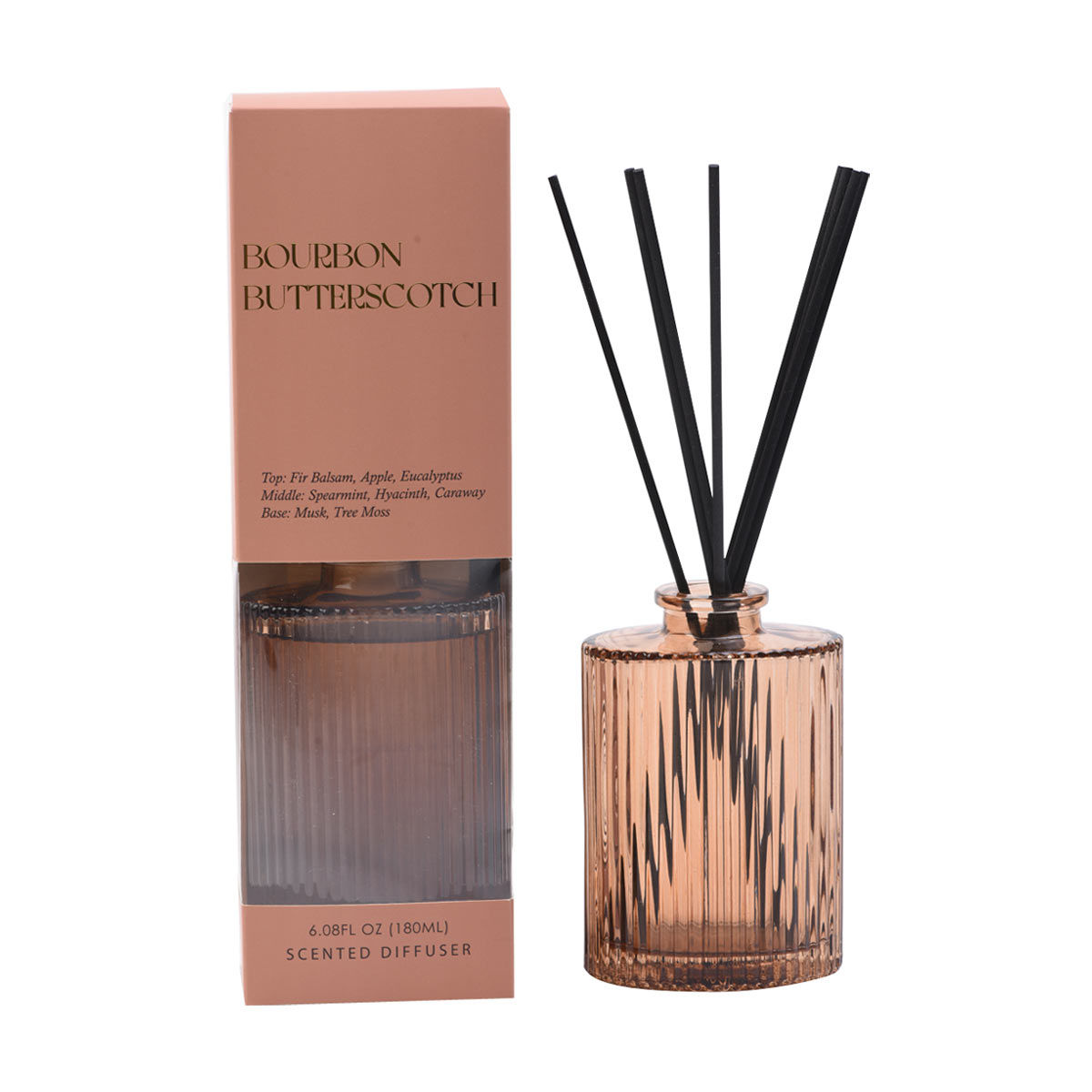 Popshelf Bourbon Butterscotch Reed Diffuser Set, Taupe, 6.08 fl oz ...