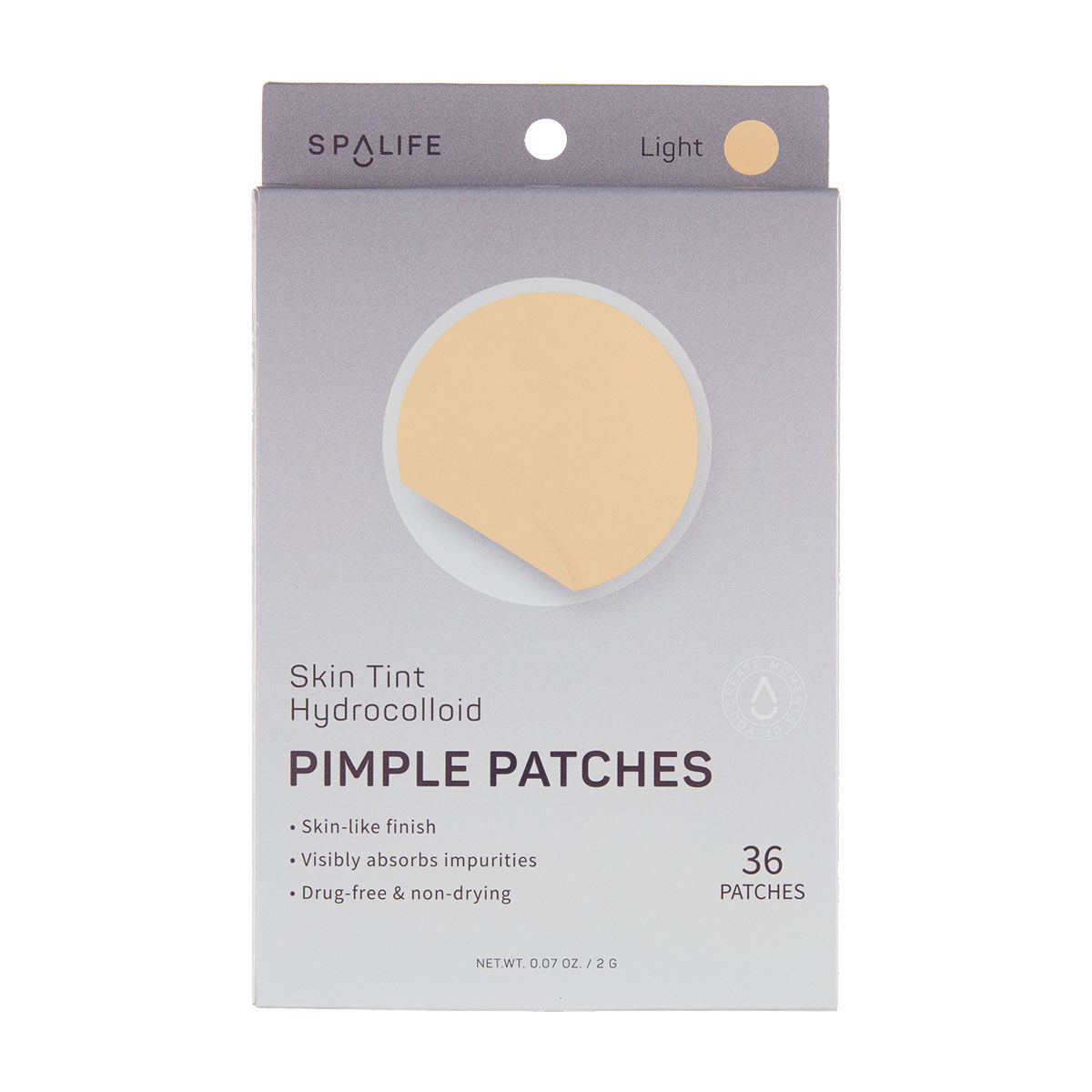 Spalife Skin Tint Hydrocolloid Pimple Patches, Light, 36 pc