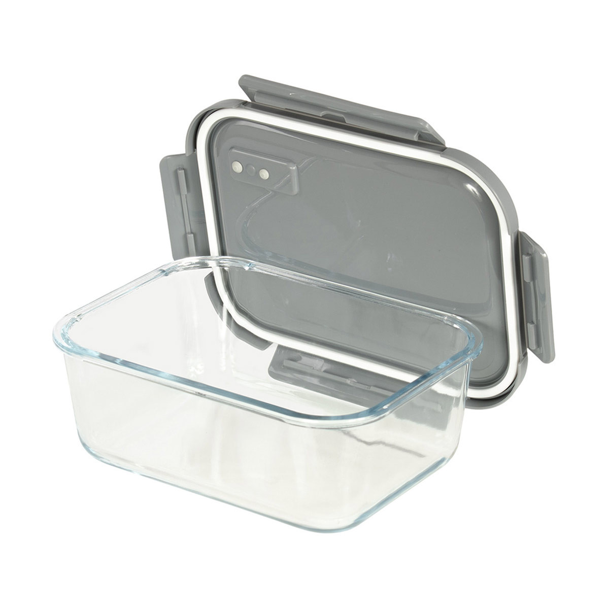 Glad Glass Rectangle Storage Container with Venting Snap Lock Lid, 7.6 cup