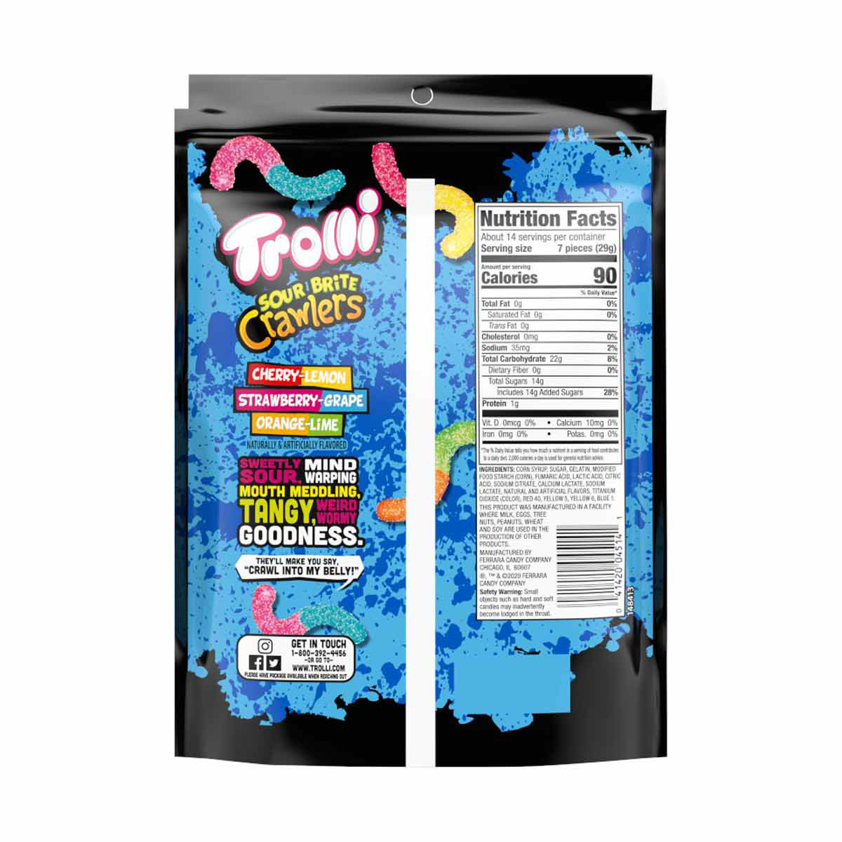 Trolli Sour Brite Crawlers Family Size Bag, 14 oz | Hamilton Place