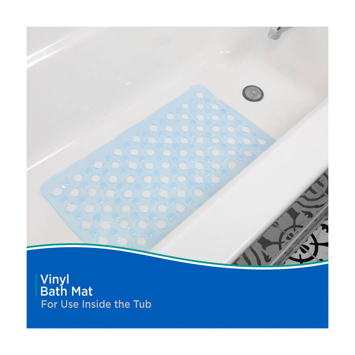 Kenney Vinyl Bath Mat, Blue