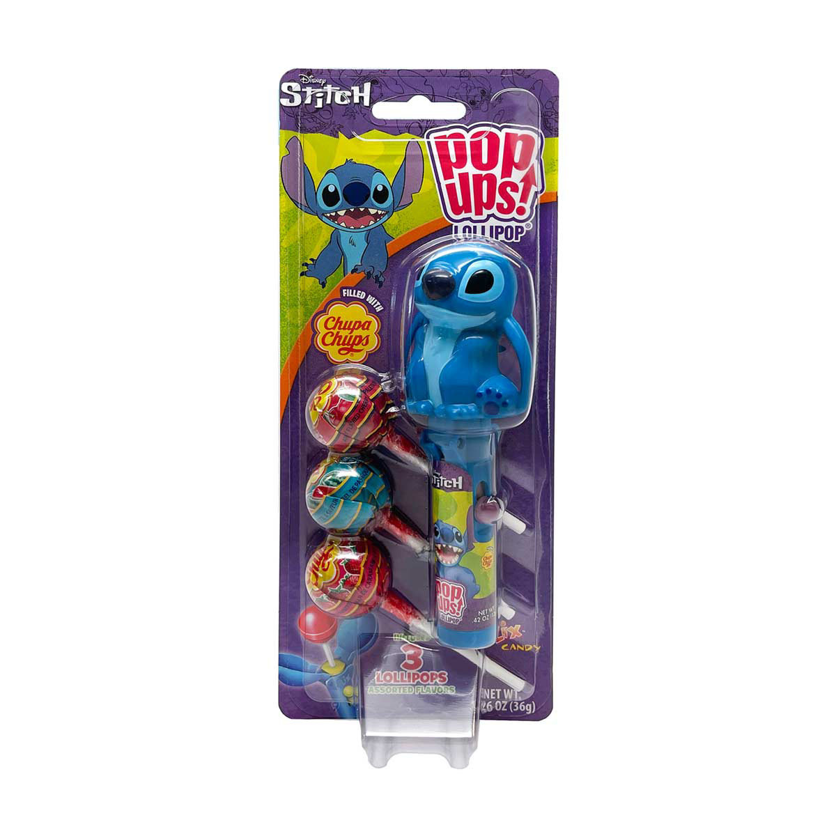 Pop Ups Disney Stitch Flix Candy Lollipops, 1.26 oz