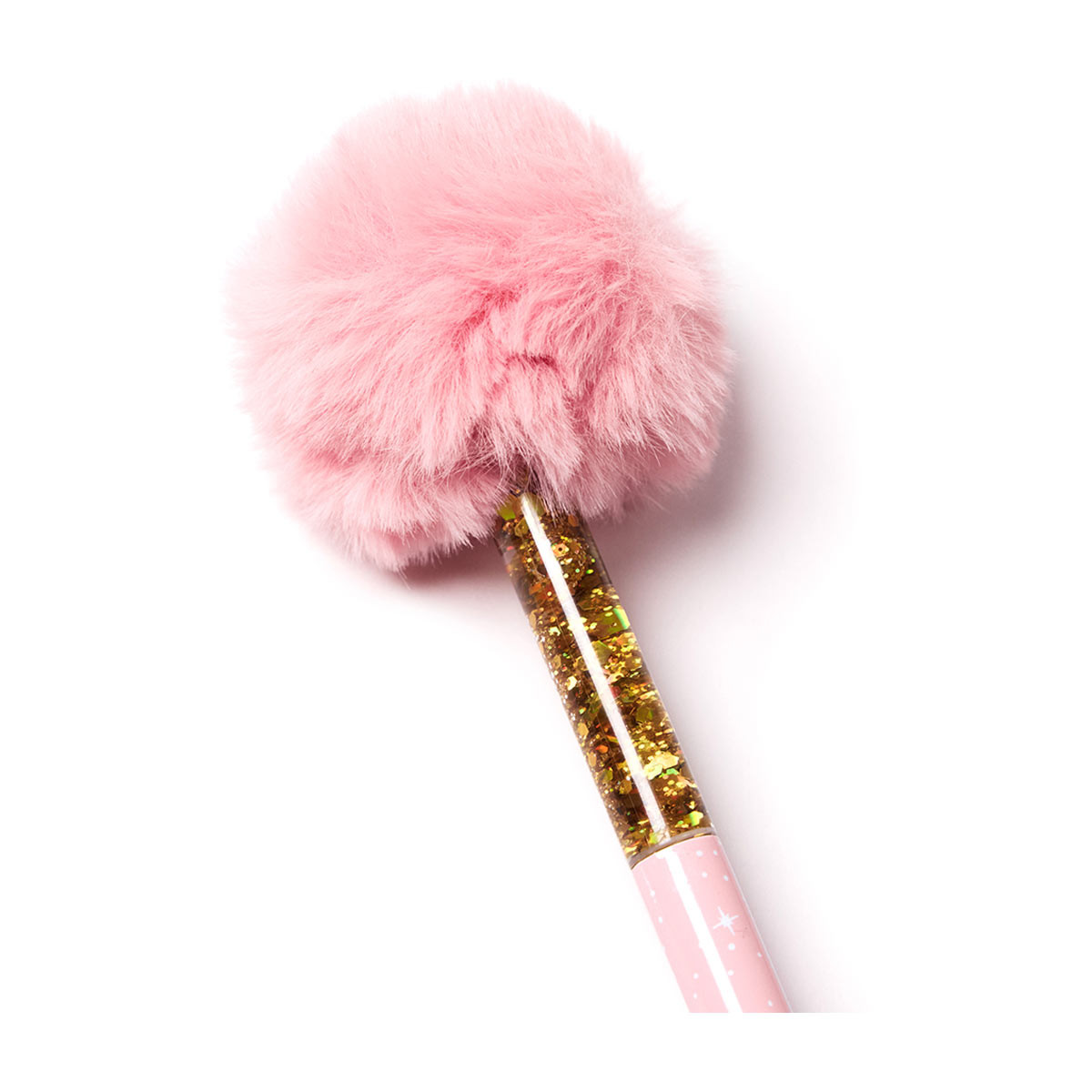 Yoobi Pink Pom Pom Glitter Pen