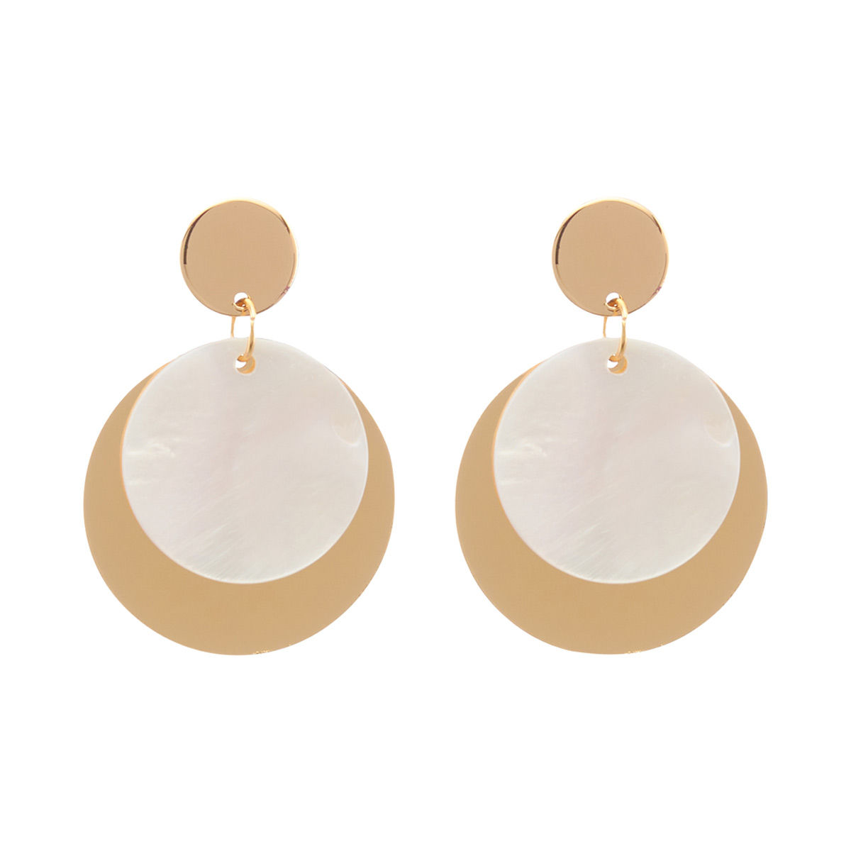 Shell Disc Stud Earrings