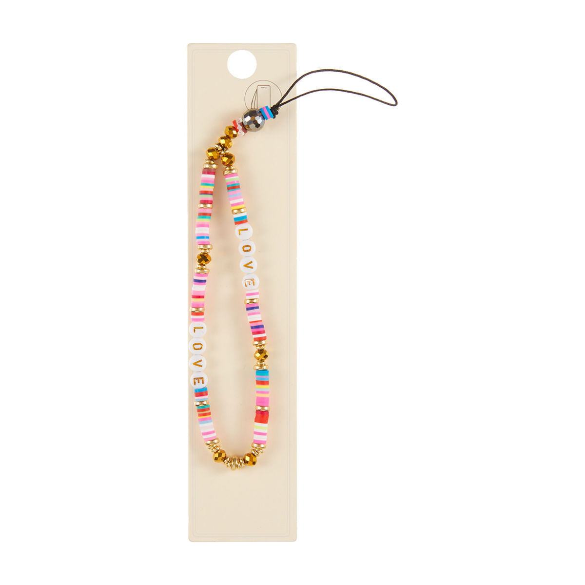 Gold Beaded Chain Phone Charm