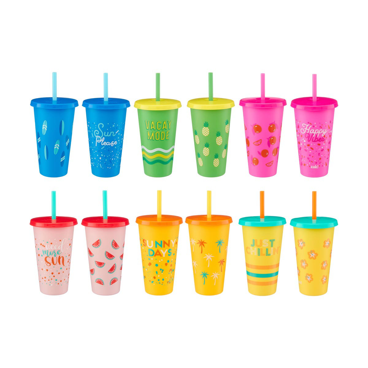 Zak! Every Day Smiles Color Changing Tumblers, 25 oz, 12 ct