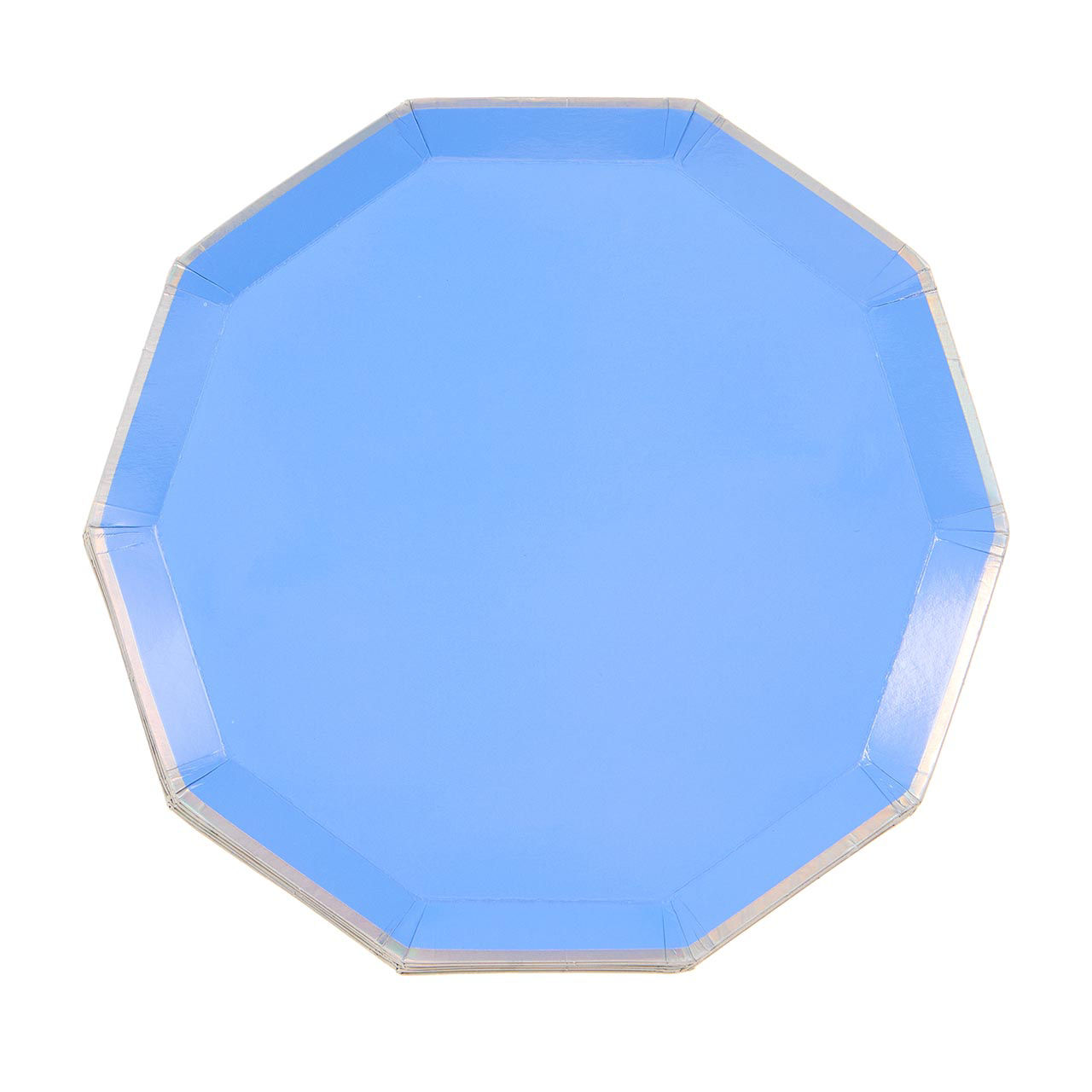 Periwinkle Decagon-Shaped 9.25" Shallow Dinner Plates, 8ct