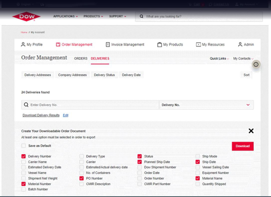 Dow.com Order Management & Placement | Dow Inc.