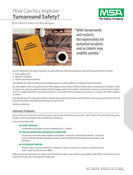 Turnarounds & Restarts — Are Your Contractors Prepared? | MSA Safety ...