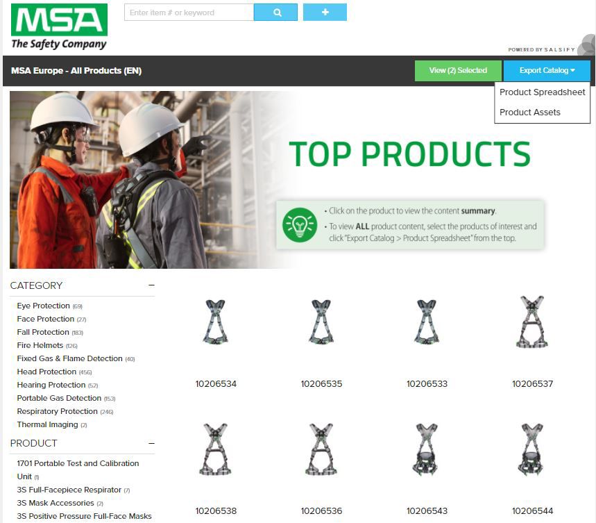 Digital Content Catalogs | MSA Safety | France