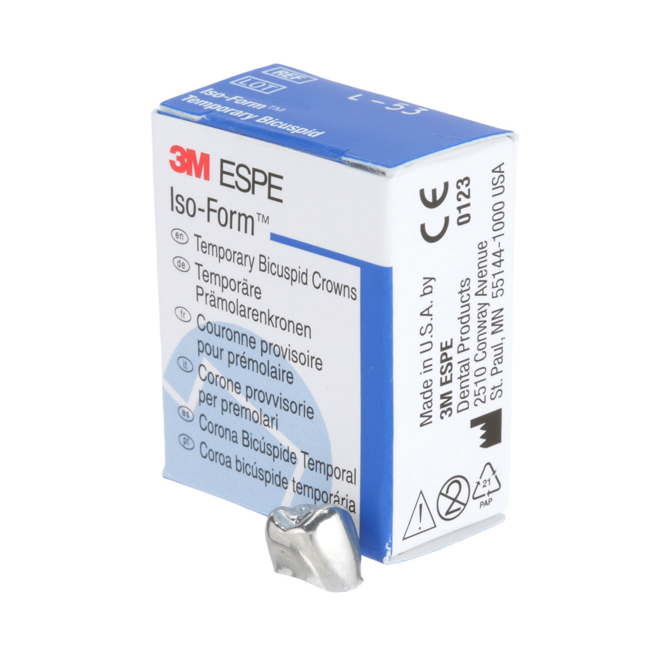 3M™ Iso-Form™ Temporary Bicuspid Crowns, L53, Lower Left SecondBicuspid ...