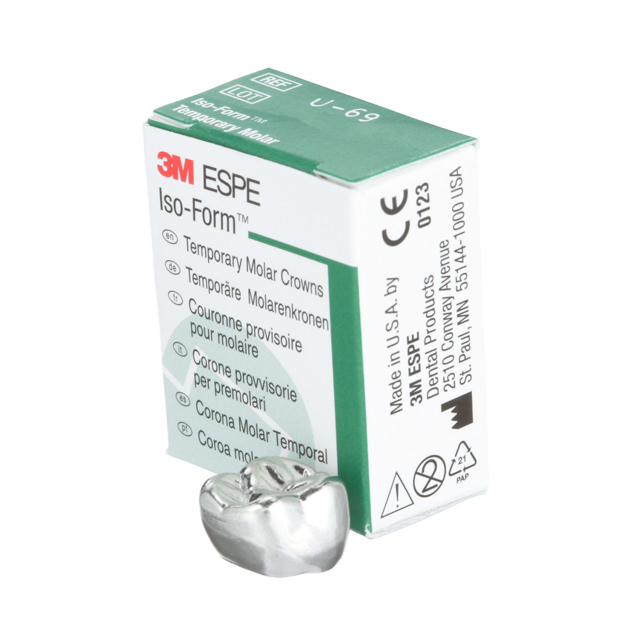3M™ Iso-Form™ Temporary Molar Crowns, U69, Upper Left First Molar, 5Crowns
