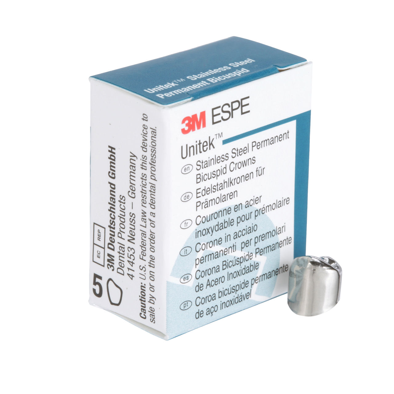 3M™ Unitek™ Stainless Steel Permanent Bicuspid Crowns, 900544 ...