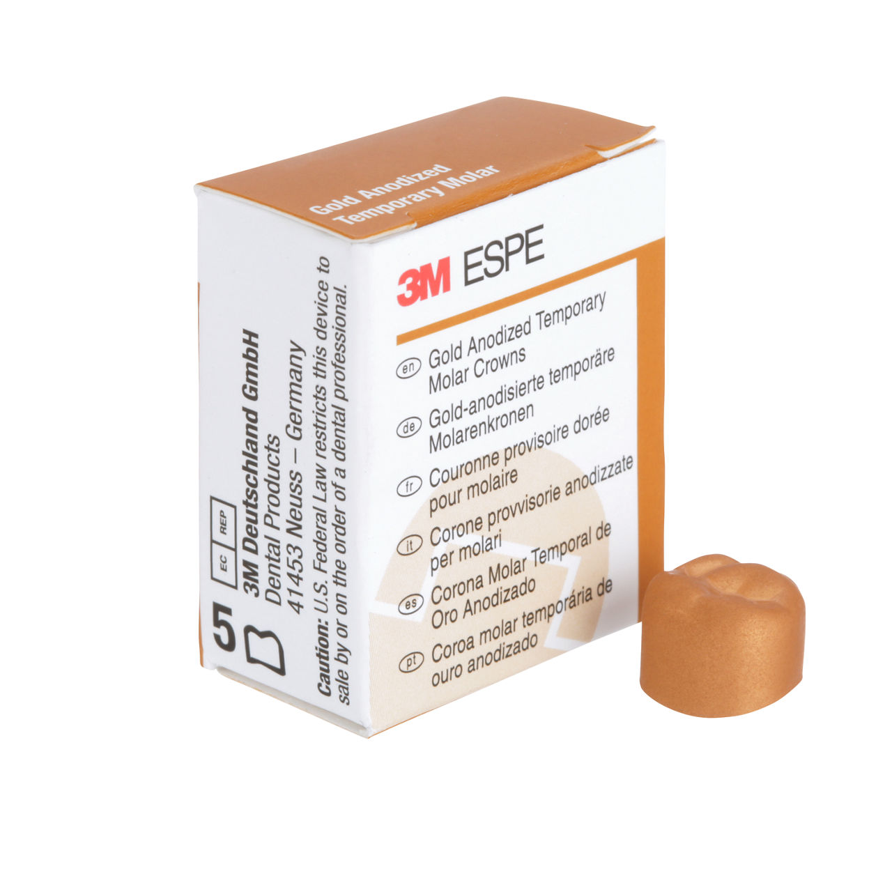 3M™ Gold Anodized Temporary Molar Crowns, 940324, Upper Right ...