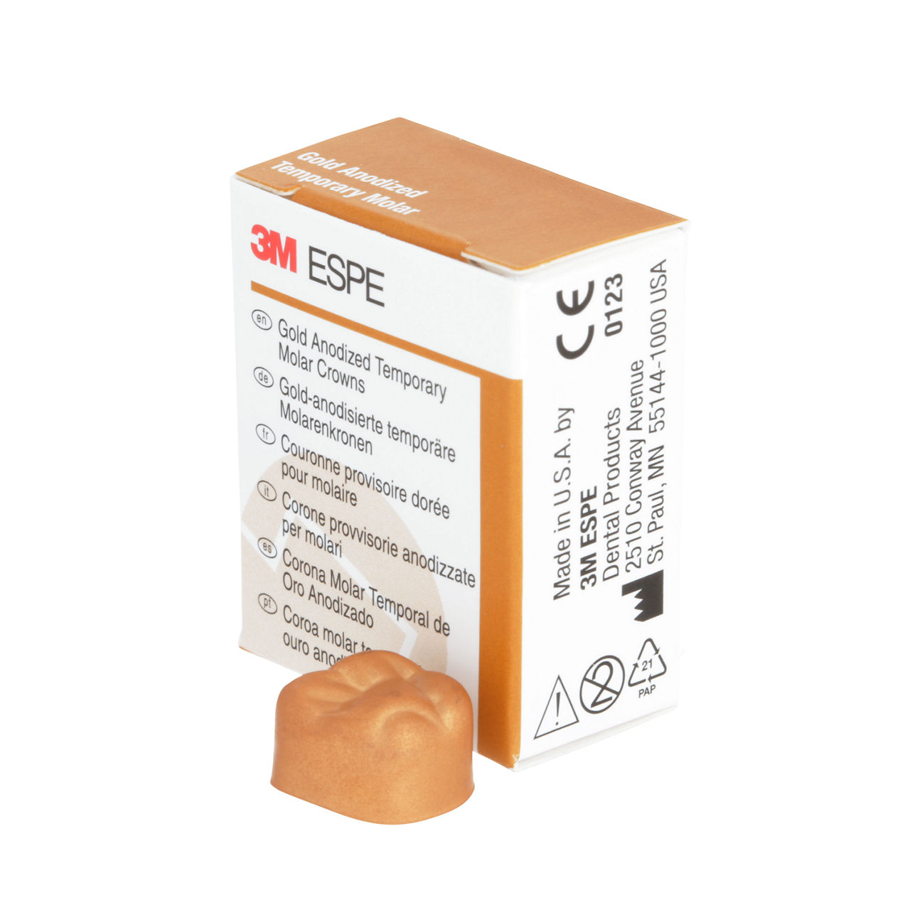 3M™ Gold Anodized Temporary Molar Crowns, 940325, Upper Right ...