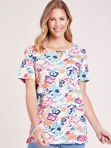 Beaded Neck Embellished Tunic - Blair