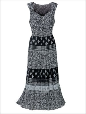 Decorative Border Print Dress – Abalium