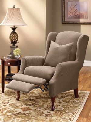 Stretch Pique Wing Recliner Slipcover | Shuffleset