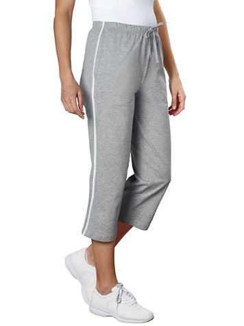 Haband Women’s Side Stripe Knit Capris - Blair