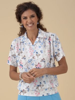 Vicki Wayne?; Floral-print Banded Bottom Top | Myjam