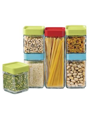 Square Glass Canisters (set Of 6) | Quata