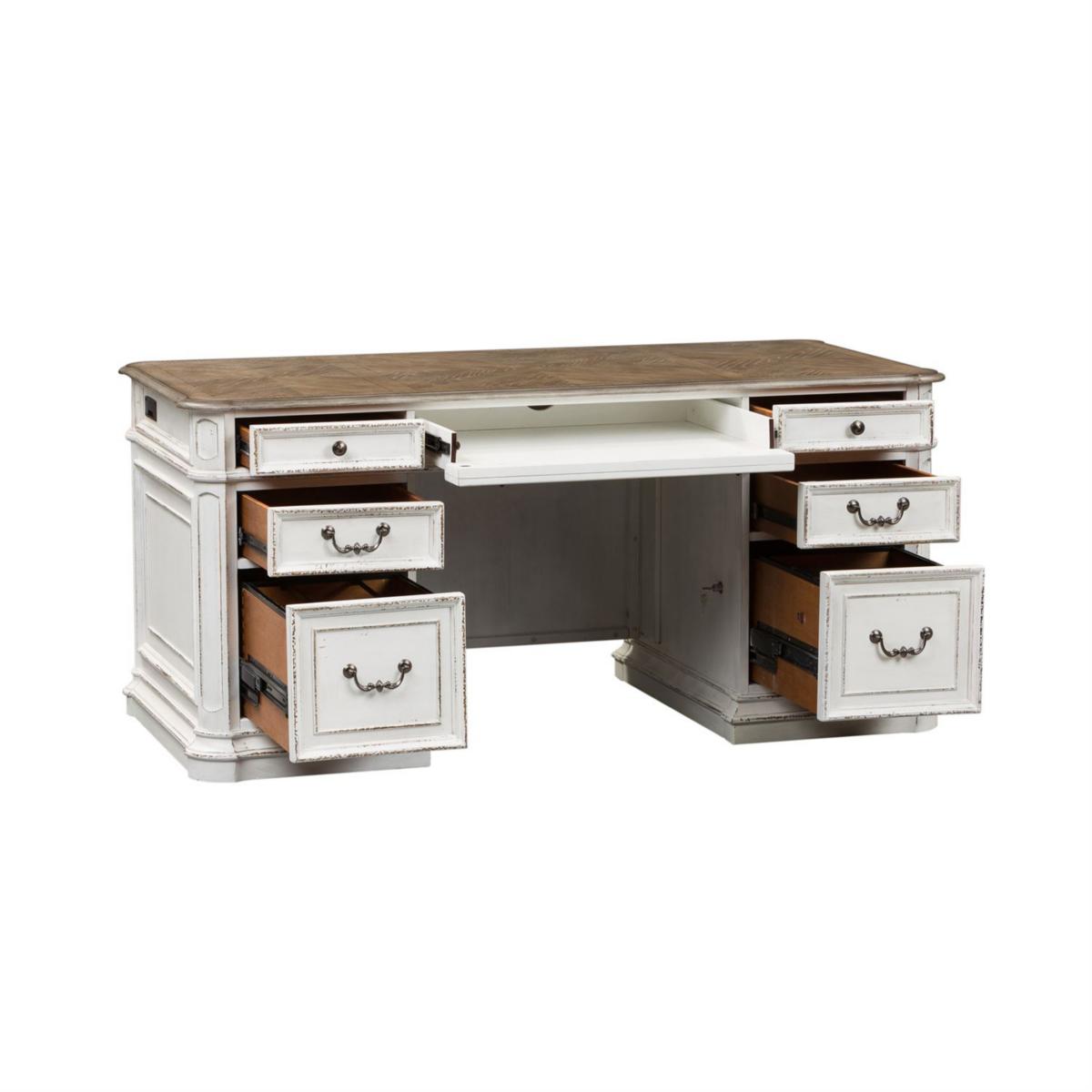 Magnolia manor antique white jr executive desk store