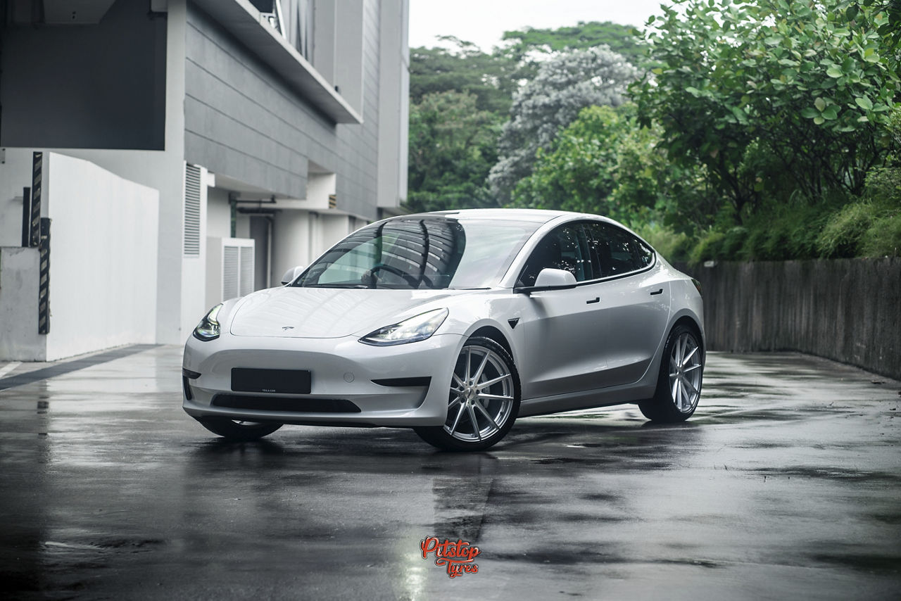 2020 Tesla Model 3 - TSW BATHURST - Silver | Wheel Pros