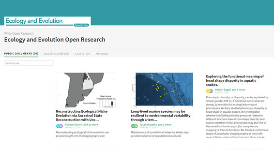 Ecology And Evolution Open Research Authorea