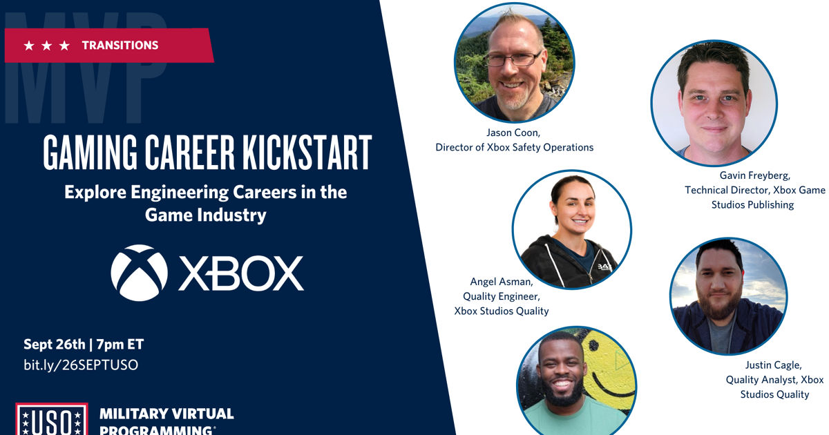 Register now for the next USO Career Kickstarts with Xbox on September 26